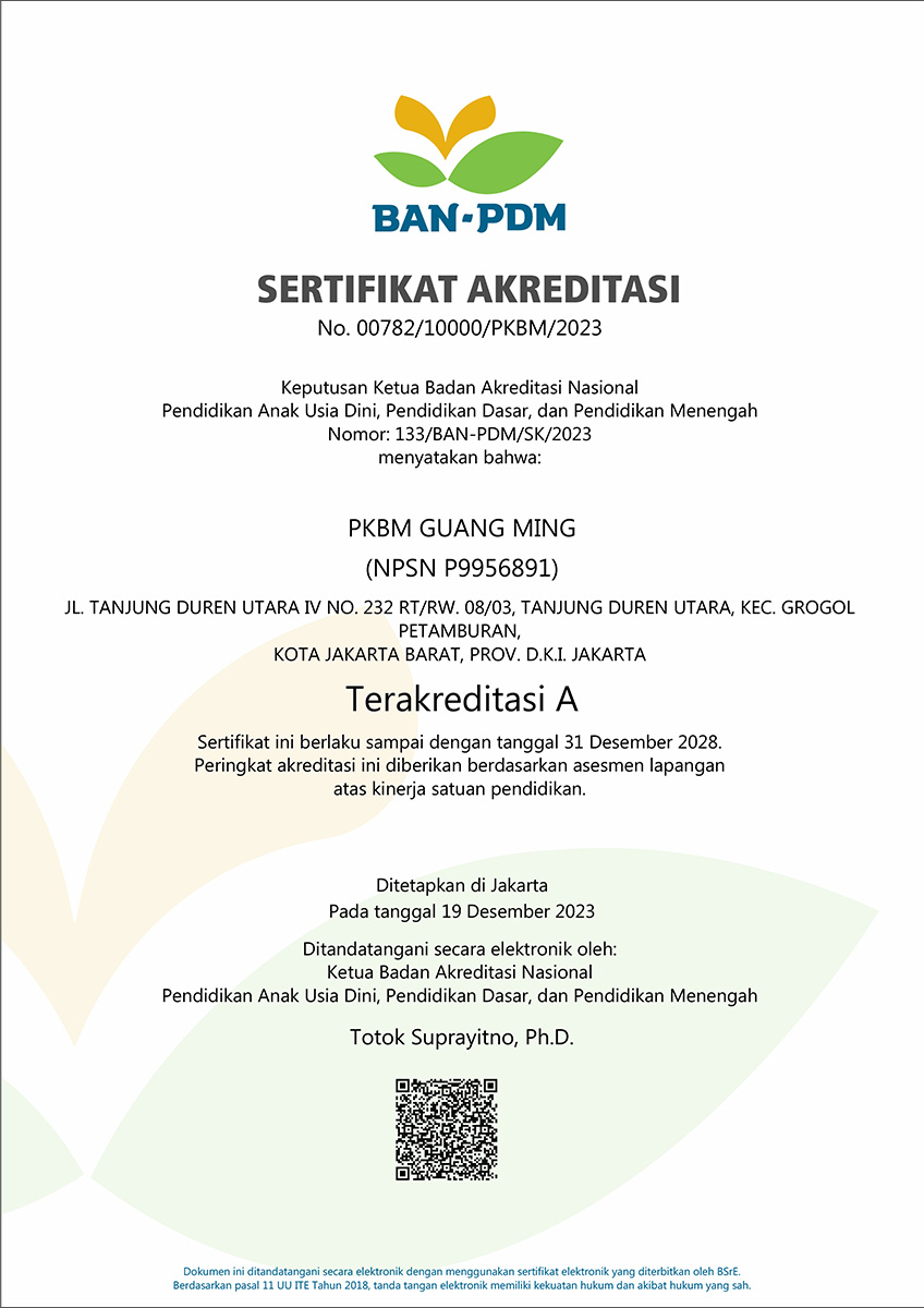 Accreditation | Guang Ming Schools